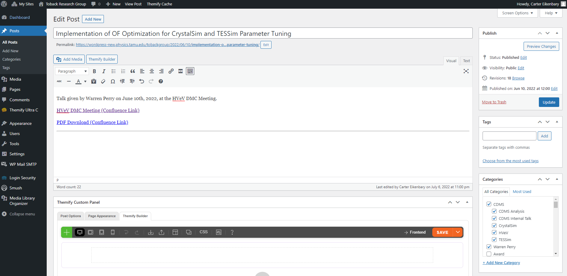 Maintaining WordPress Website – Toback Research Group